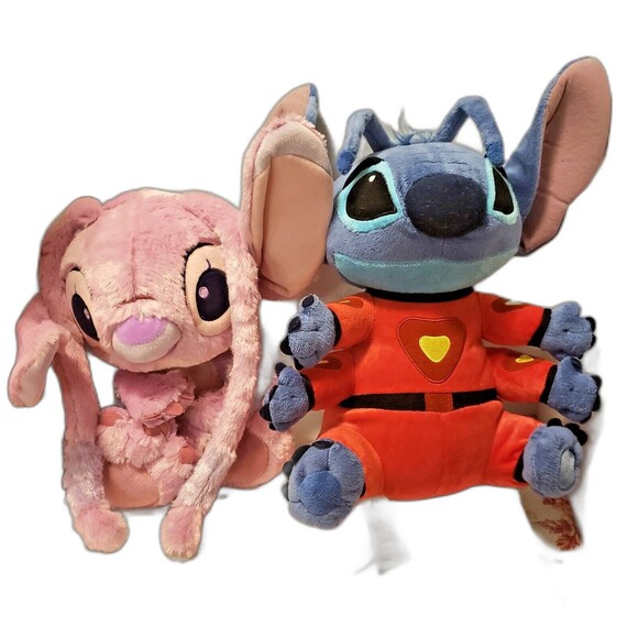 Disney | Toys | Lilos Stitch Girlfriend Pink Angel Alien Plush Set Of 2 ...